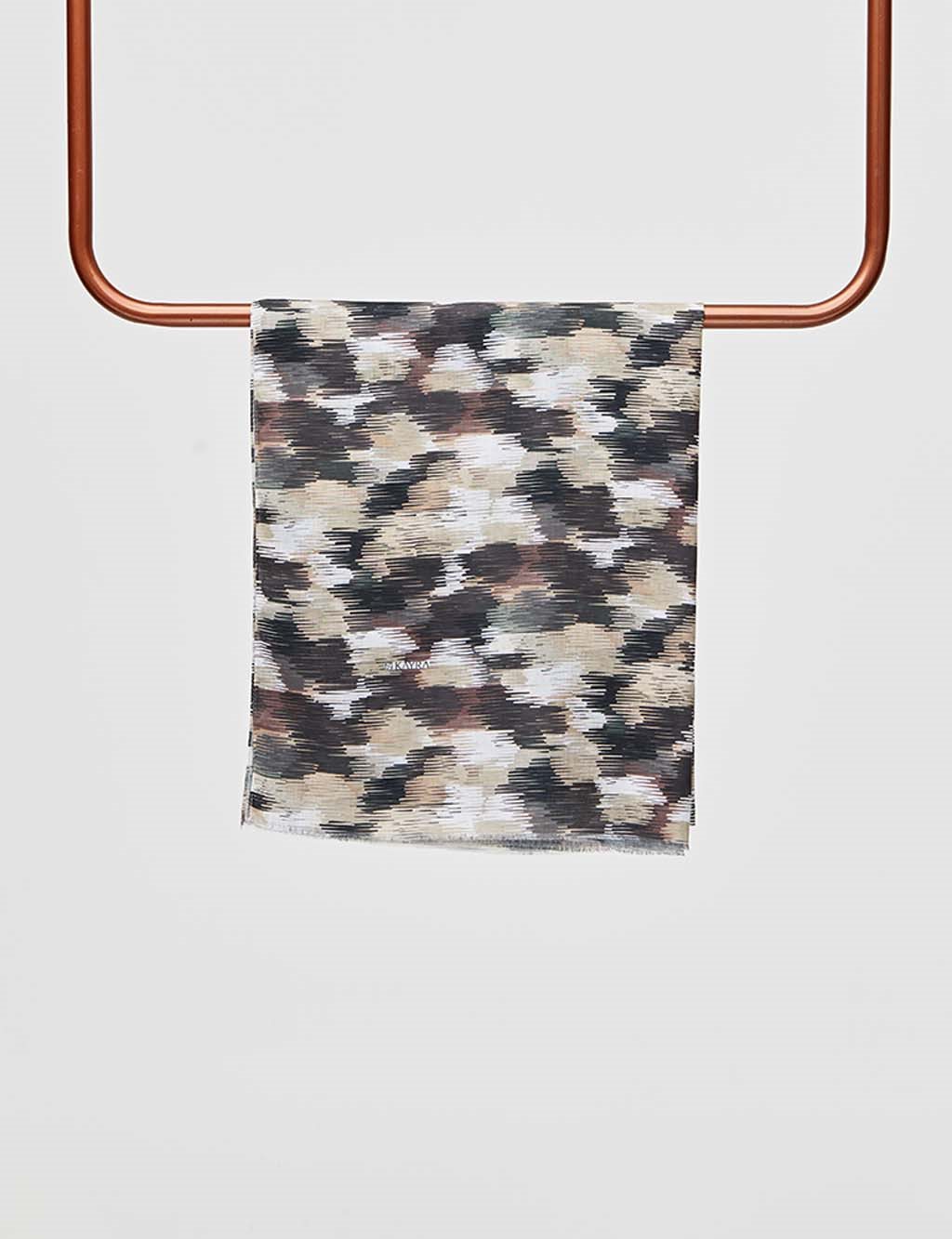 Abstract Patterned Shawl Brown