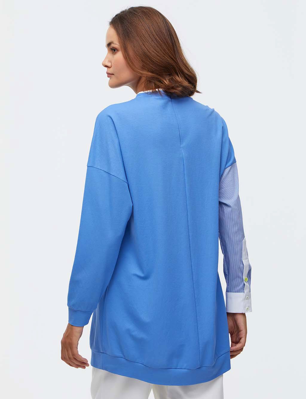 Side Buttoned Tunic Sky Blue
