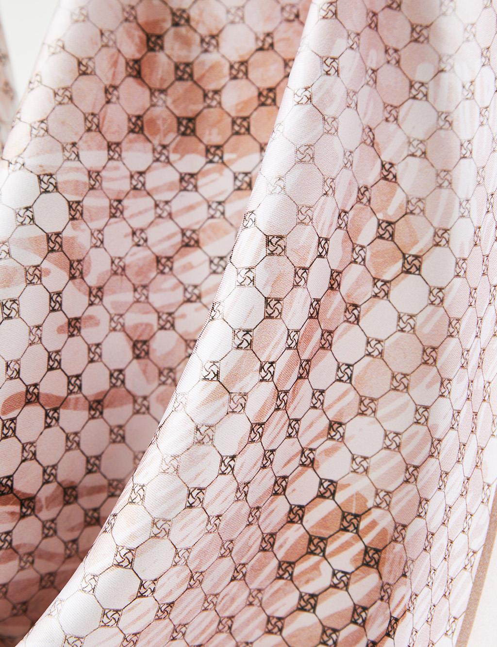 Abstract Pattern Monogram Scarf Powder