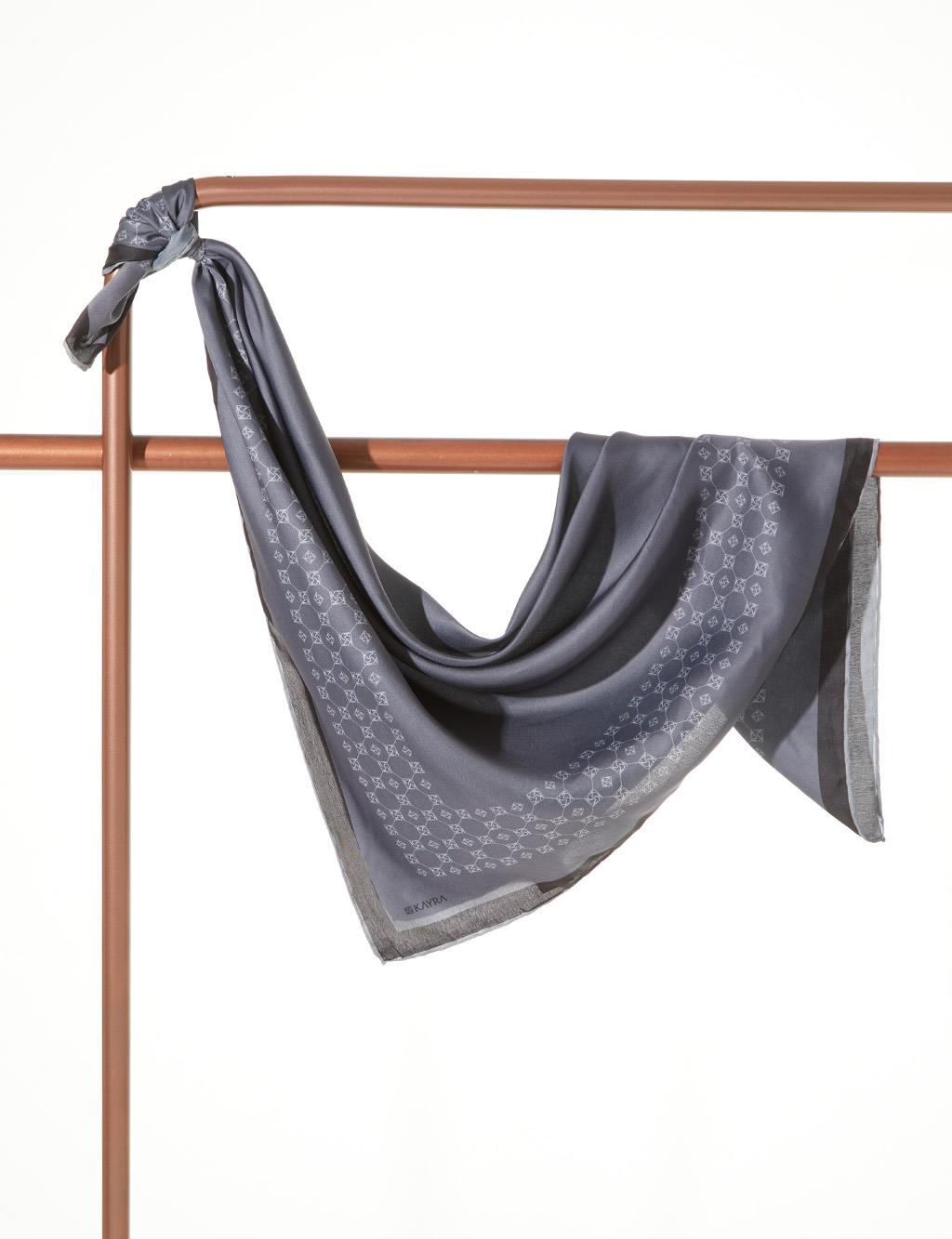 Monogram Striped Scarf Anthracite