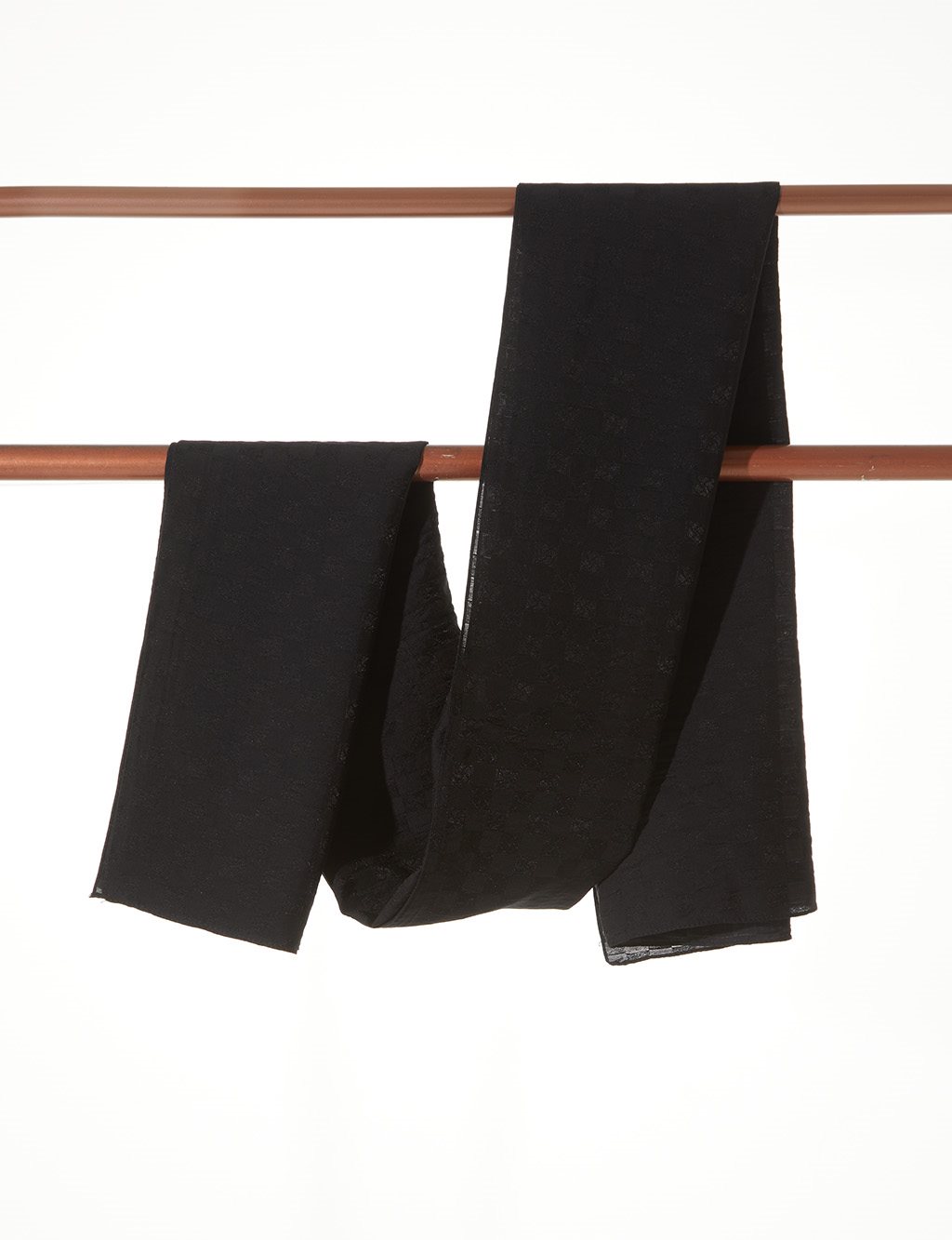 Checkered Monogram Viscose Shawl Black