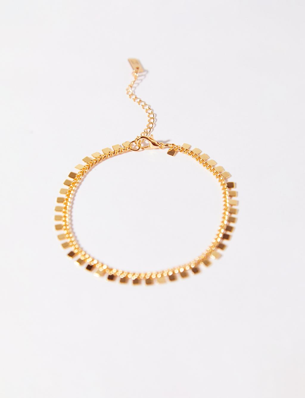 Kare Pul Detaylı Halhal Gold