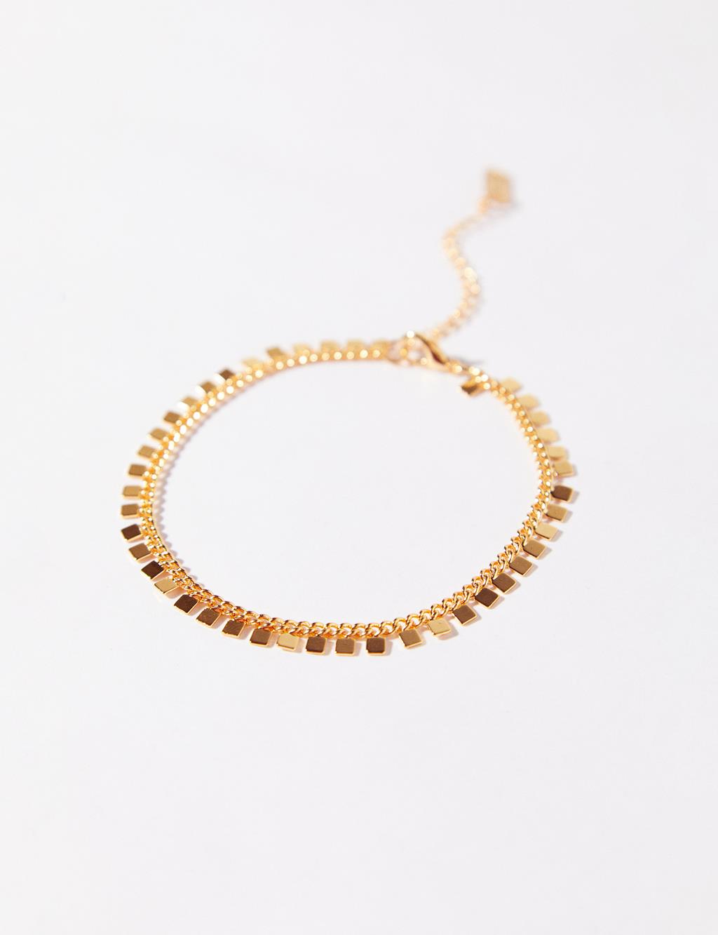 Kare Pul Detaylı Halhal Gold