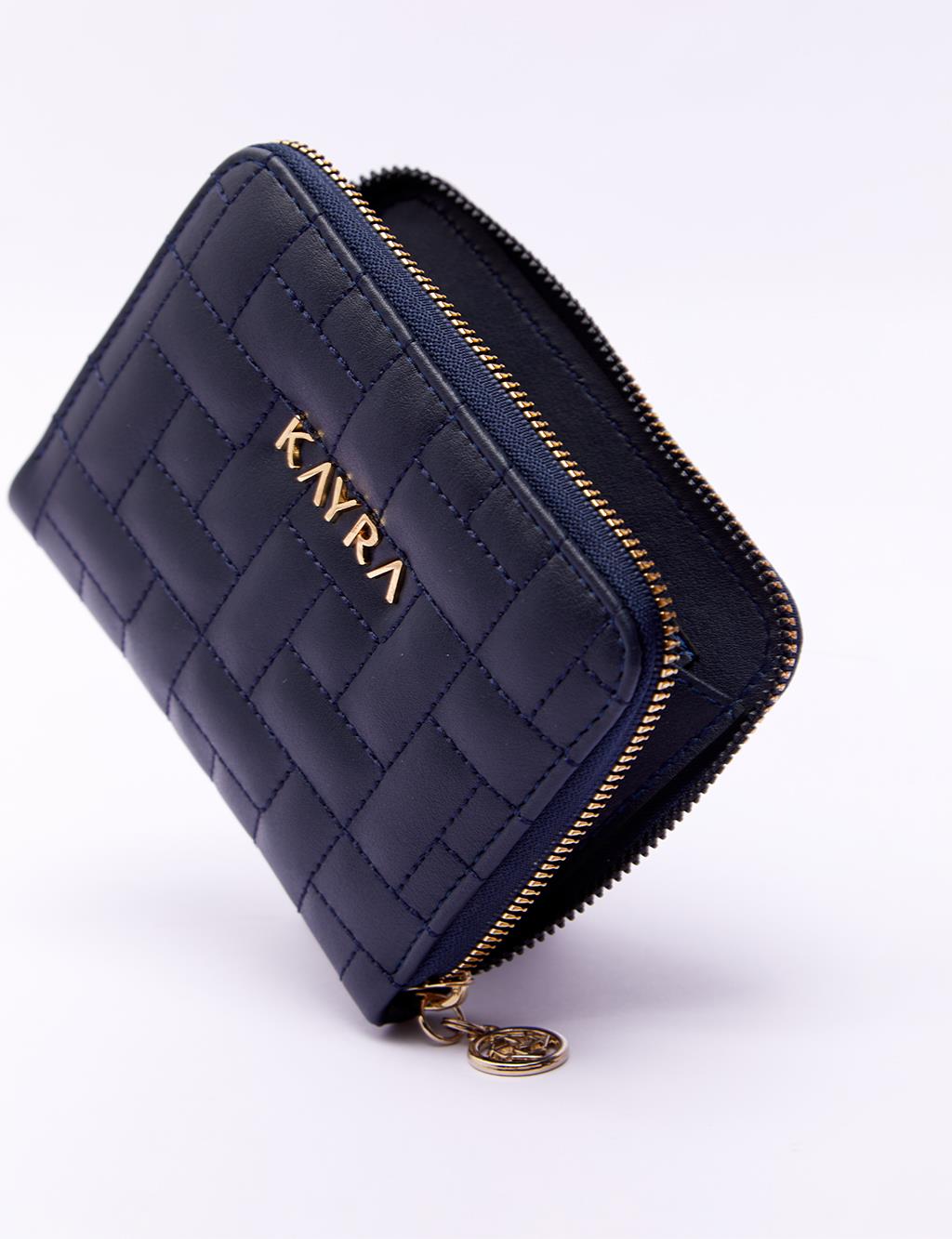 Quilted Wallet Navy