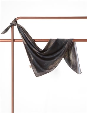 Brush Pattern Monogram Shawl Khaki - Kayra.com