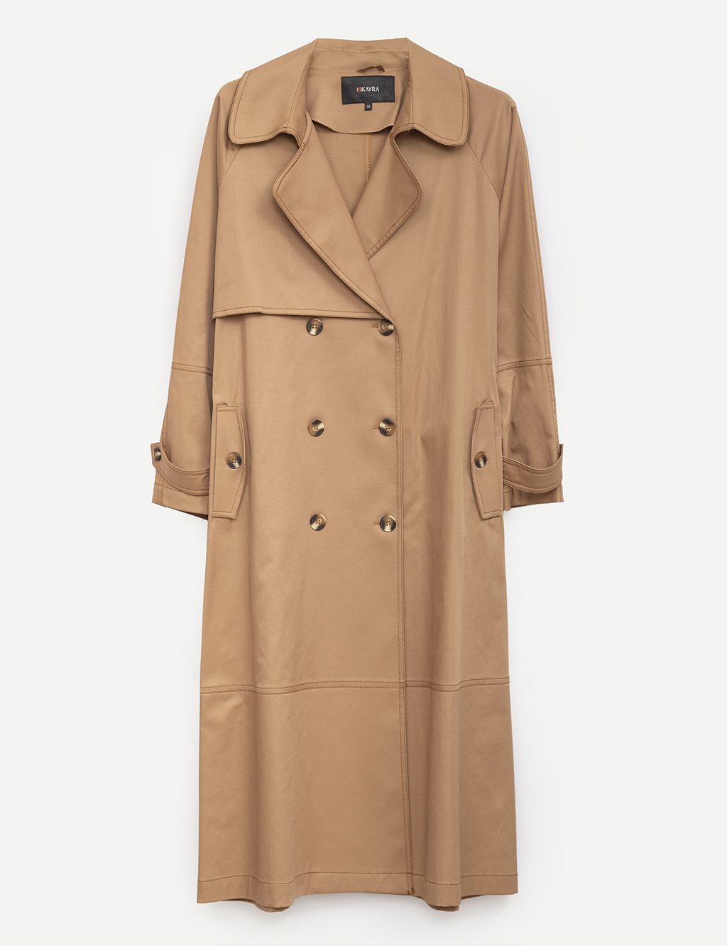 Wide Collar Double Breasted Trench Coat Cap Beige Kayra Wide Collar Double Breasted Trench Coat Cap Beige Kayra