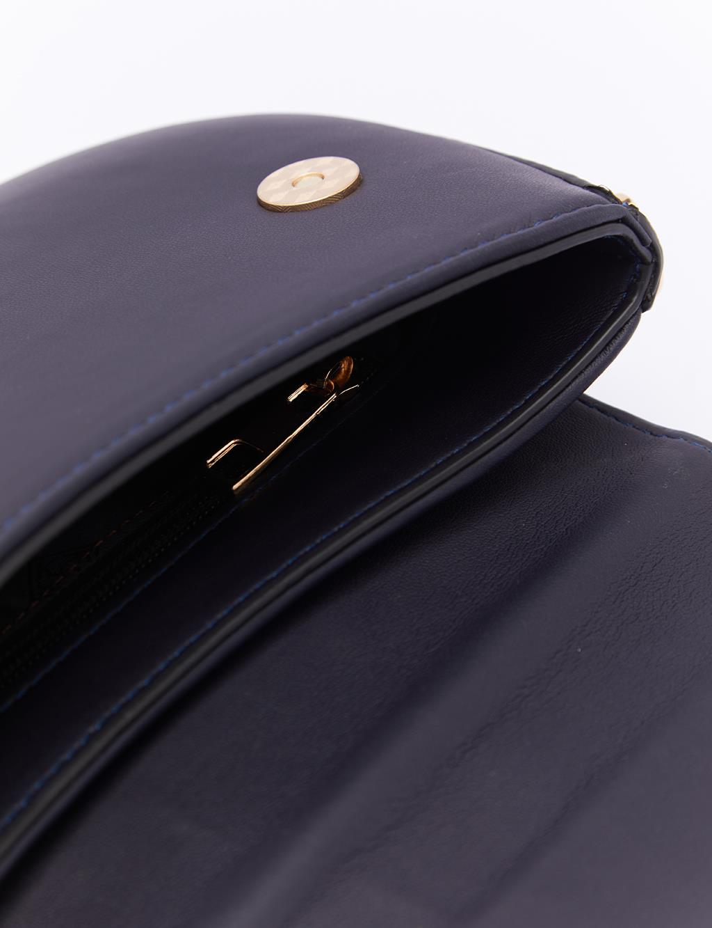 Covered D Form Bag Navy - Kayra.com