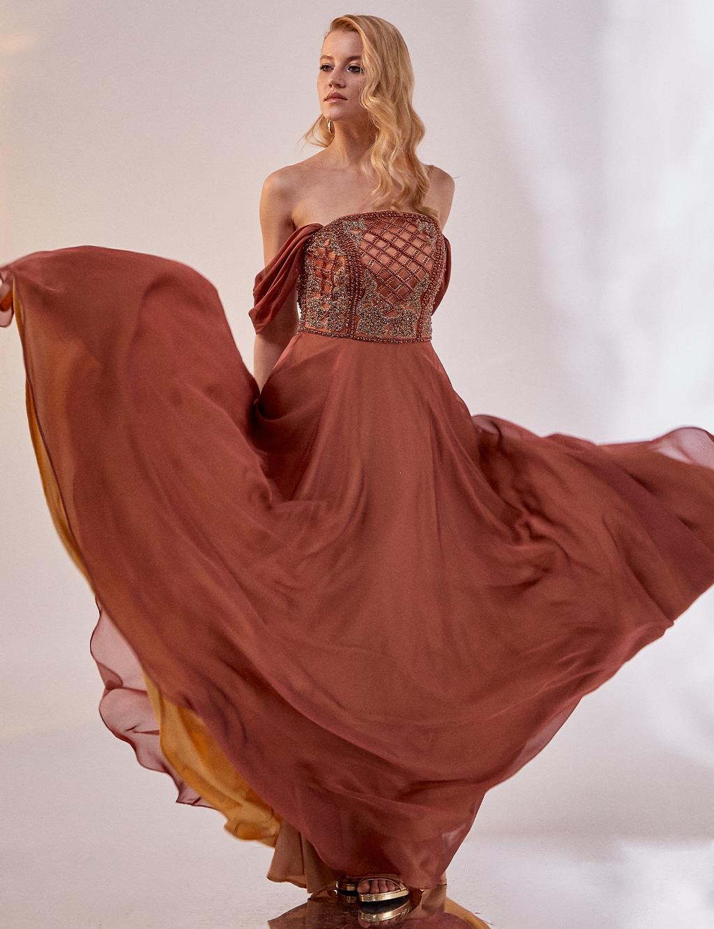 A-Line Strapless Evening Dress Tile