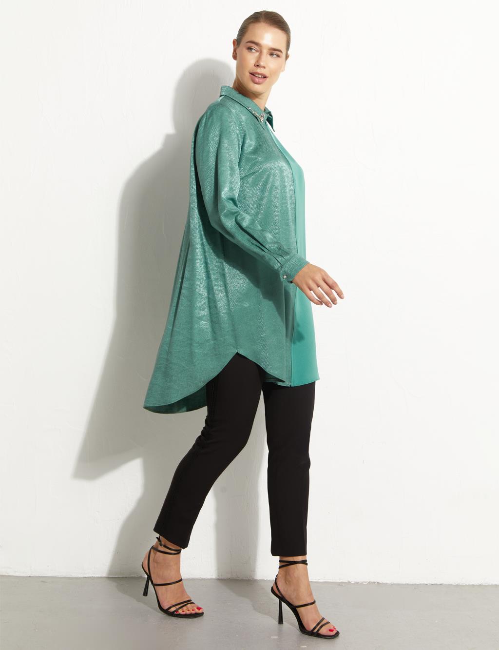 Fermuar Kapamalı Tunik Göl Yeşili