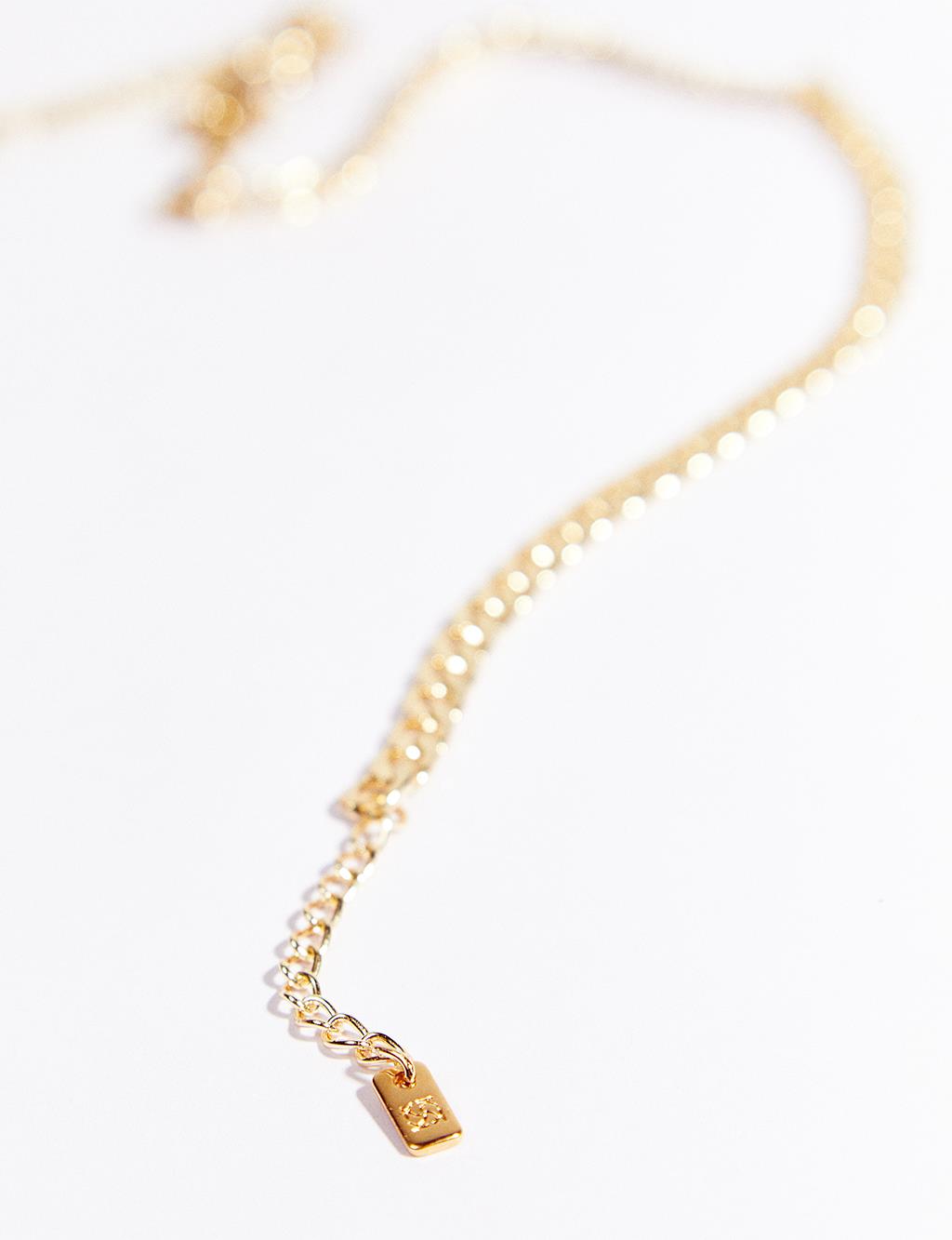 Interlocking Chain Necklace Gold