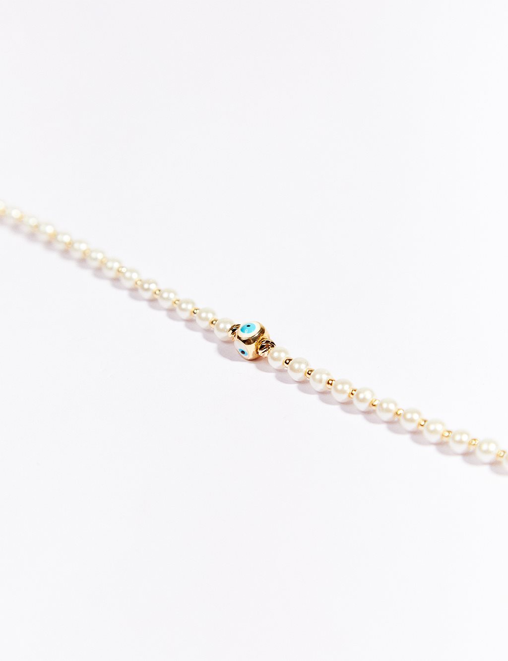 Nazar Boncuklu İnci Dizilimli Halhal Gold