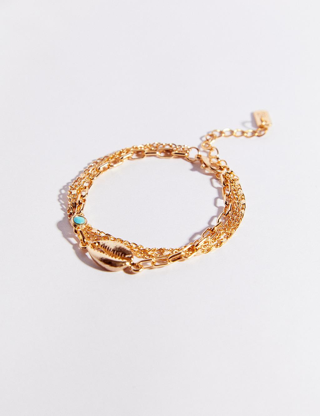 Shell-Shaped Chain Bracelet in Gold