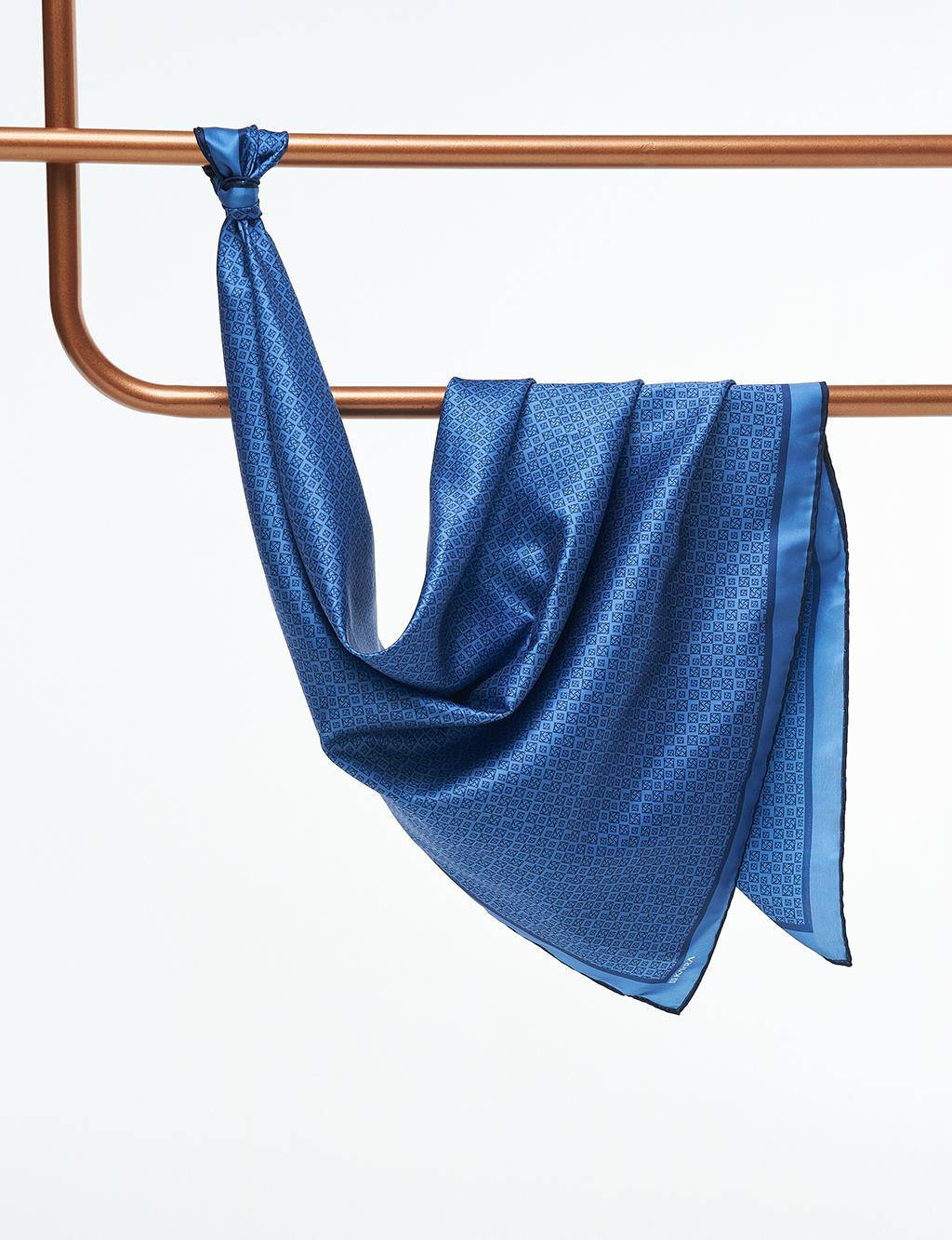 Logo Monogram Scarf Indigo