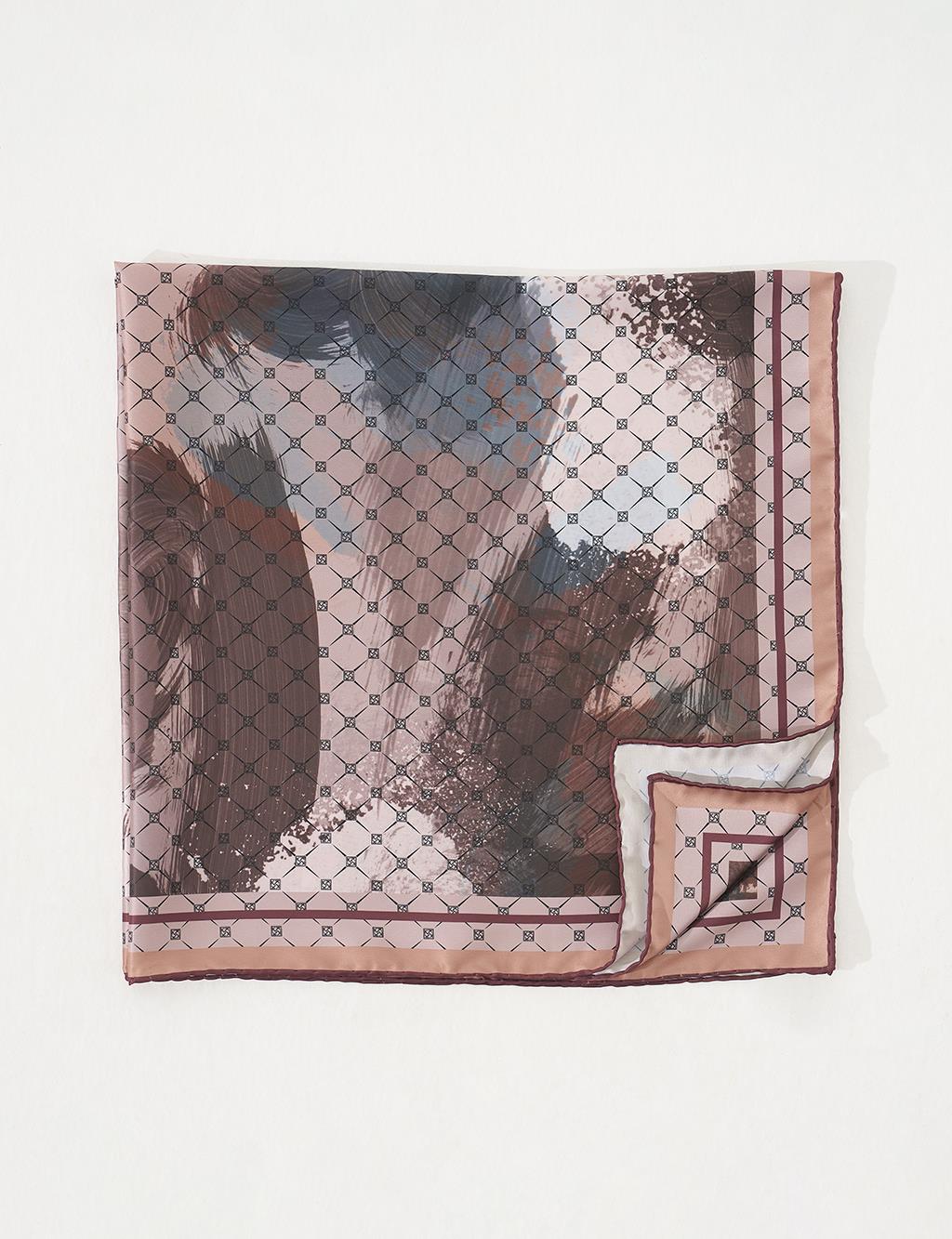 Abstract Pattern Scarf Coffee