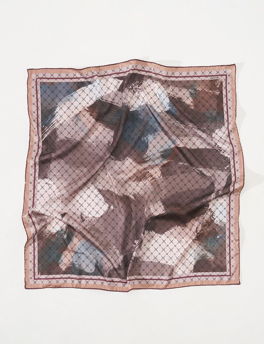 Abstract Pattern Scarf Coffee